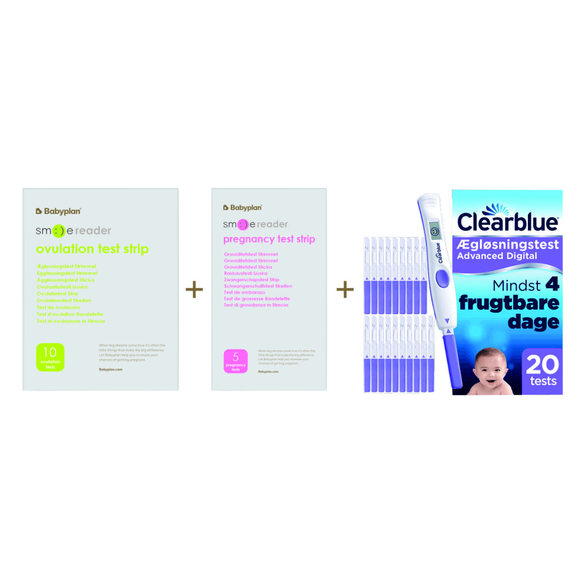 Pakke med Clearblue Advanced Digital ægløsningstest (20 stk.) + ny ...